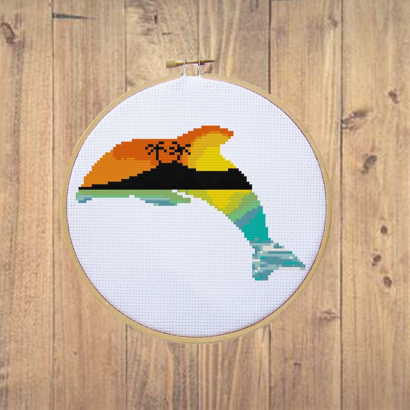 Dolphin Cross Stitch - Etsy