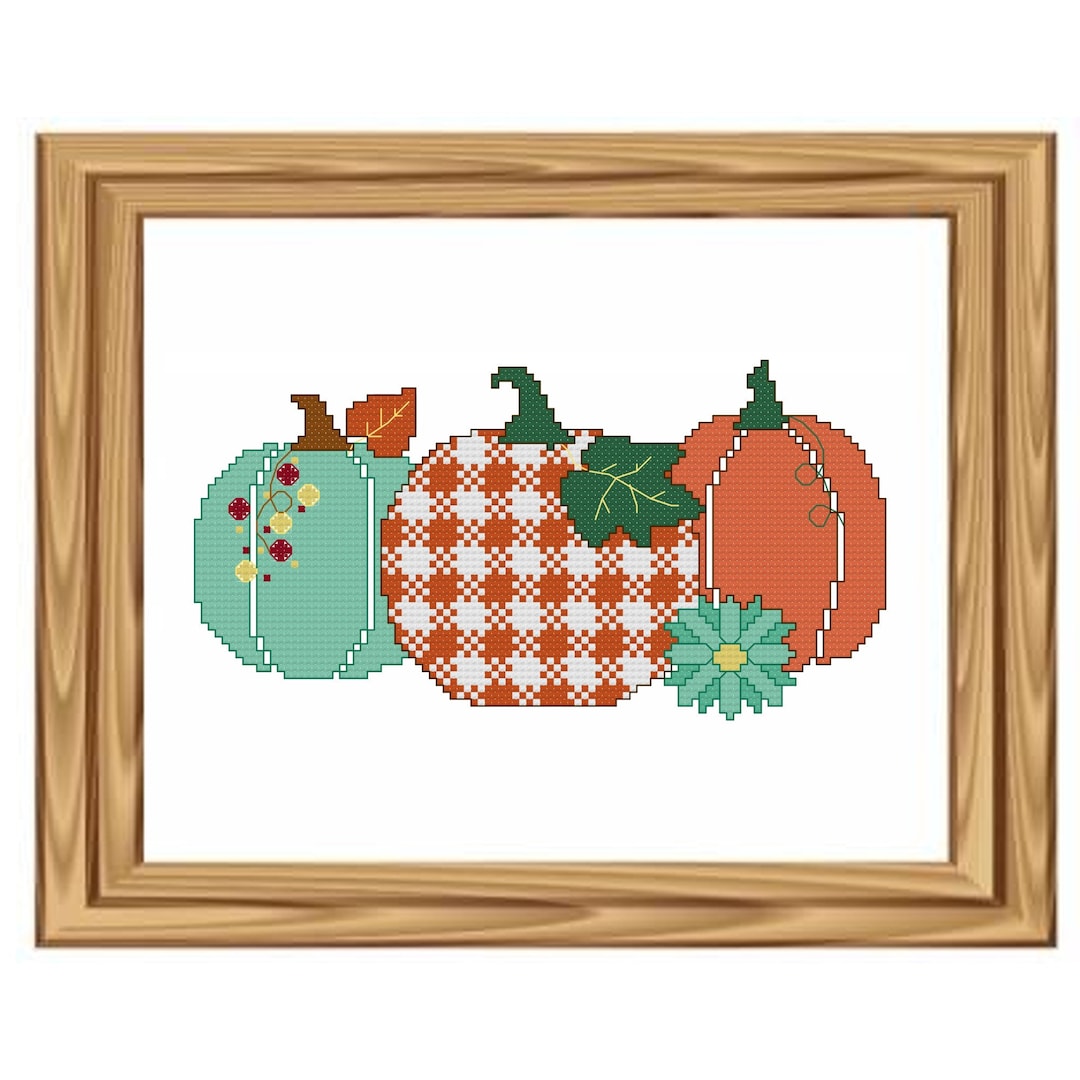 Pumpkins Cross Stitch Pattern - PDF File - Autumn Cross Stitch, X ...