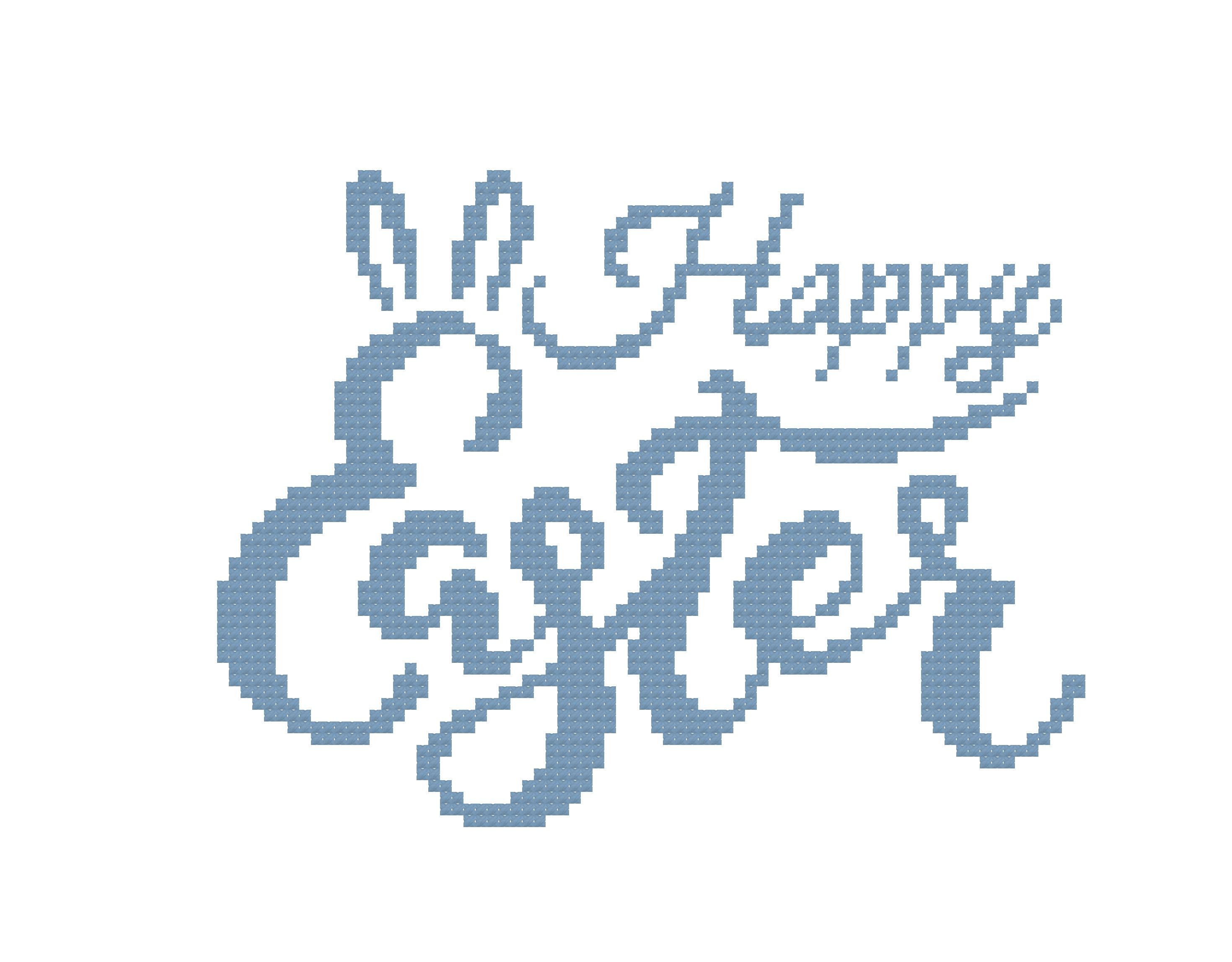 Happy Easter Cross Stitch Pattern - Holiday Cross Stitch, Easter X Stitch Pattern, Modern Cross ...