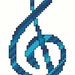 Treble Clef Cross Stitch Pattern - Instant Download - X Stitch Pattern ...