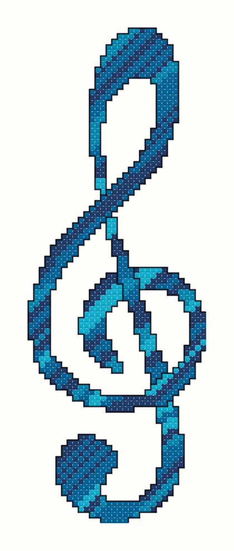 Treble Clef Cross Stitch Pattern - Instant Download - X Stitch Pattern ...