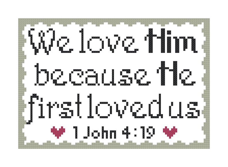 Scripture Cross Stitch Pattern With Phrase - PDF File - Instant ...
