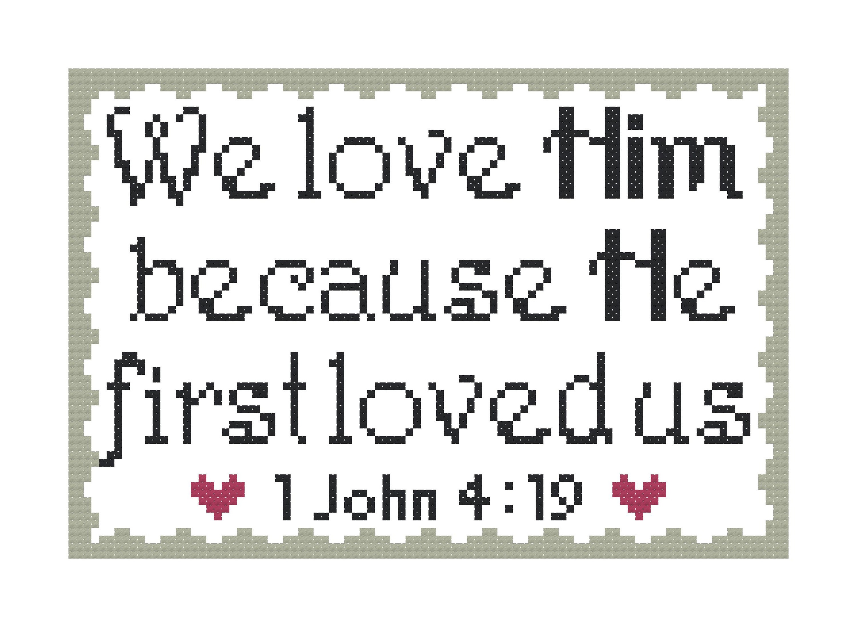 Scripture Cross Stitch Pattern With Phrase - PDF File - Instant ...