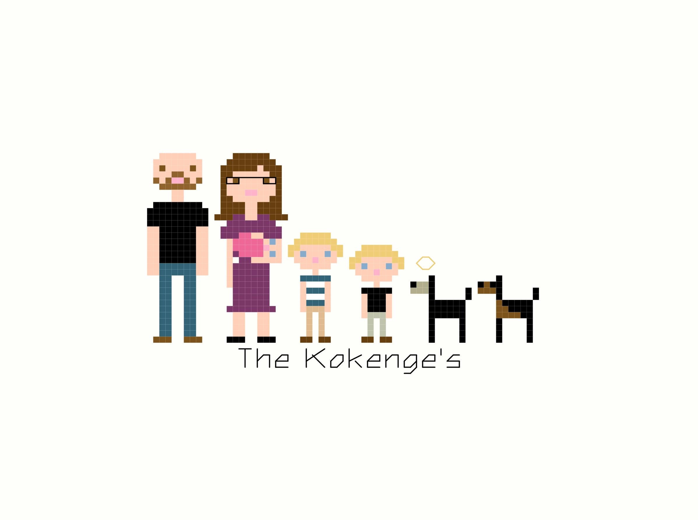 CUSTOM 5-8 Figure Family Portrait Cross Stitch Pattern Pdf File ...