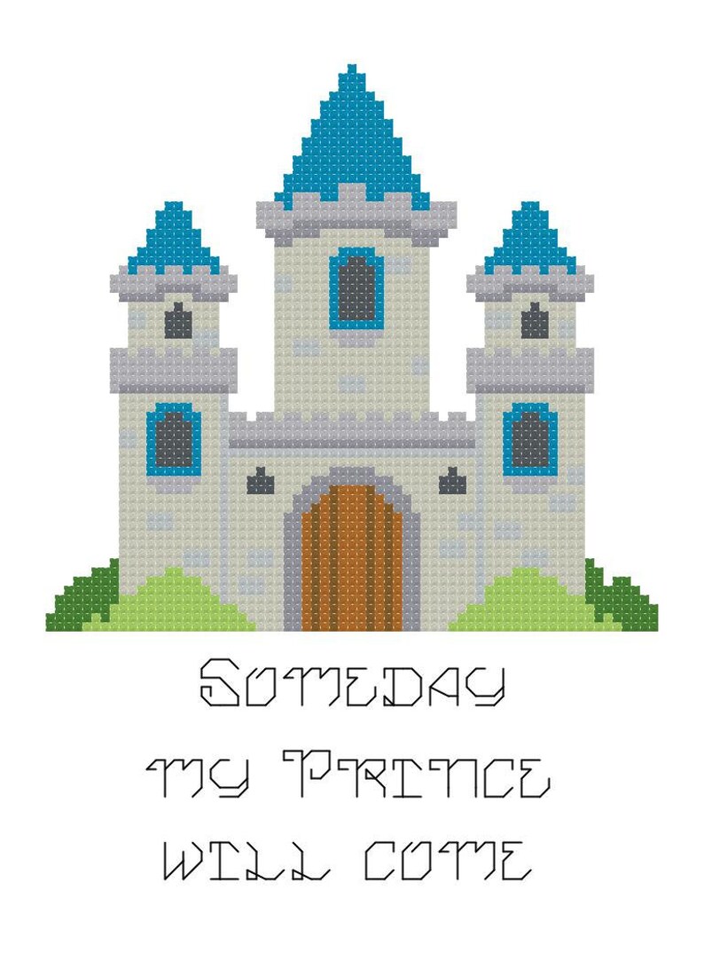 Castle Cross Stitch Pattern - PDF File - Instant Download -princess ...