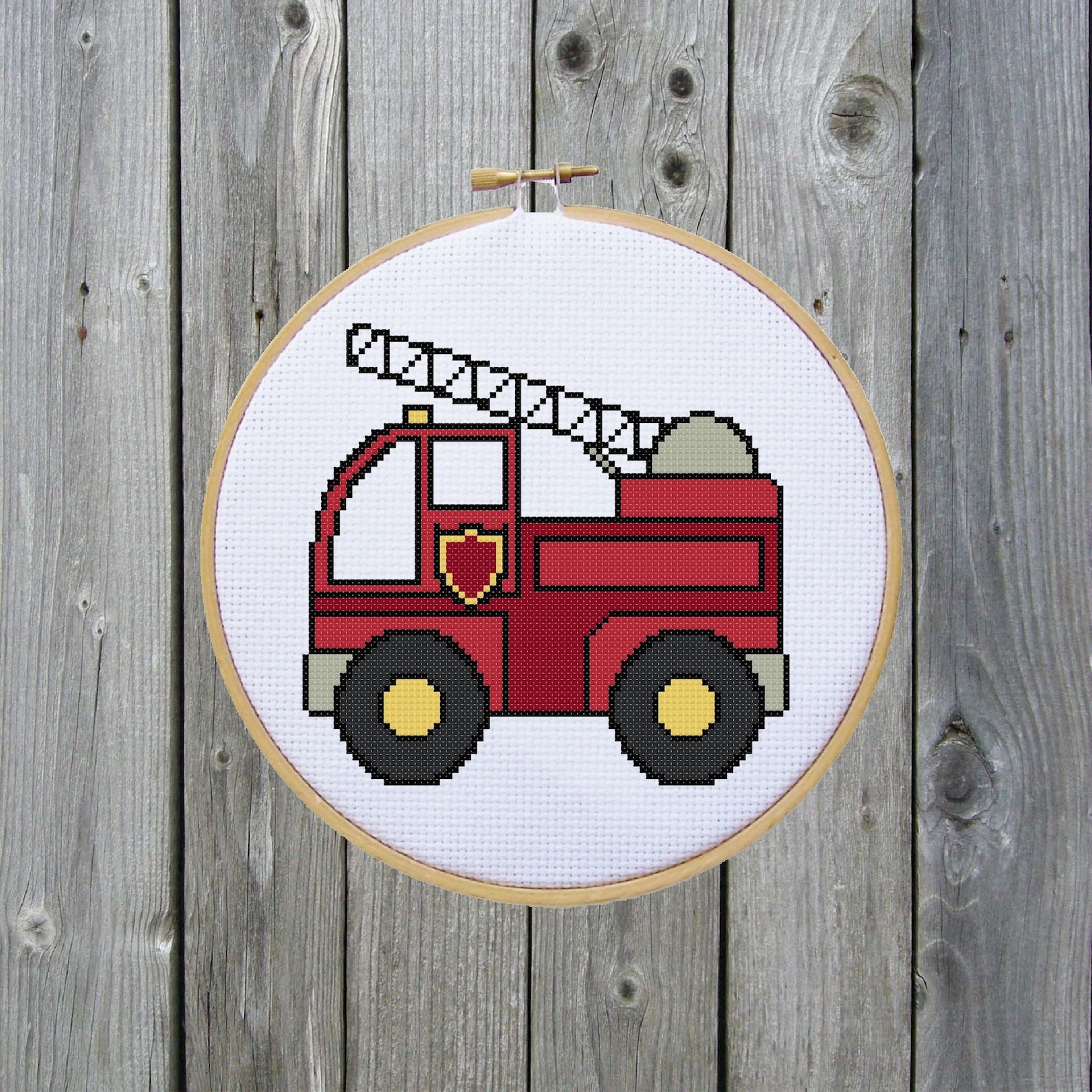 Fire Truck Cross Stitch Pattern: Easy Beginner Design (PDF Pattern) - Etsy