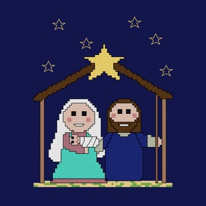 Christmas Cross Stitch Pattern Nativity - Digital File/ Instant ...