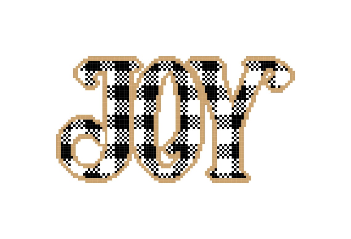 Red Flannel JOY Cross Stitch Pattern - PDF File - Instant Download, X ...