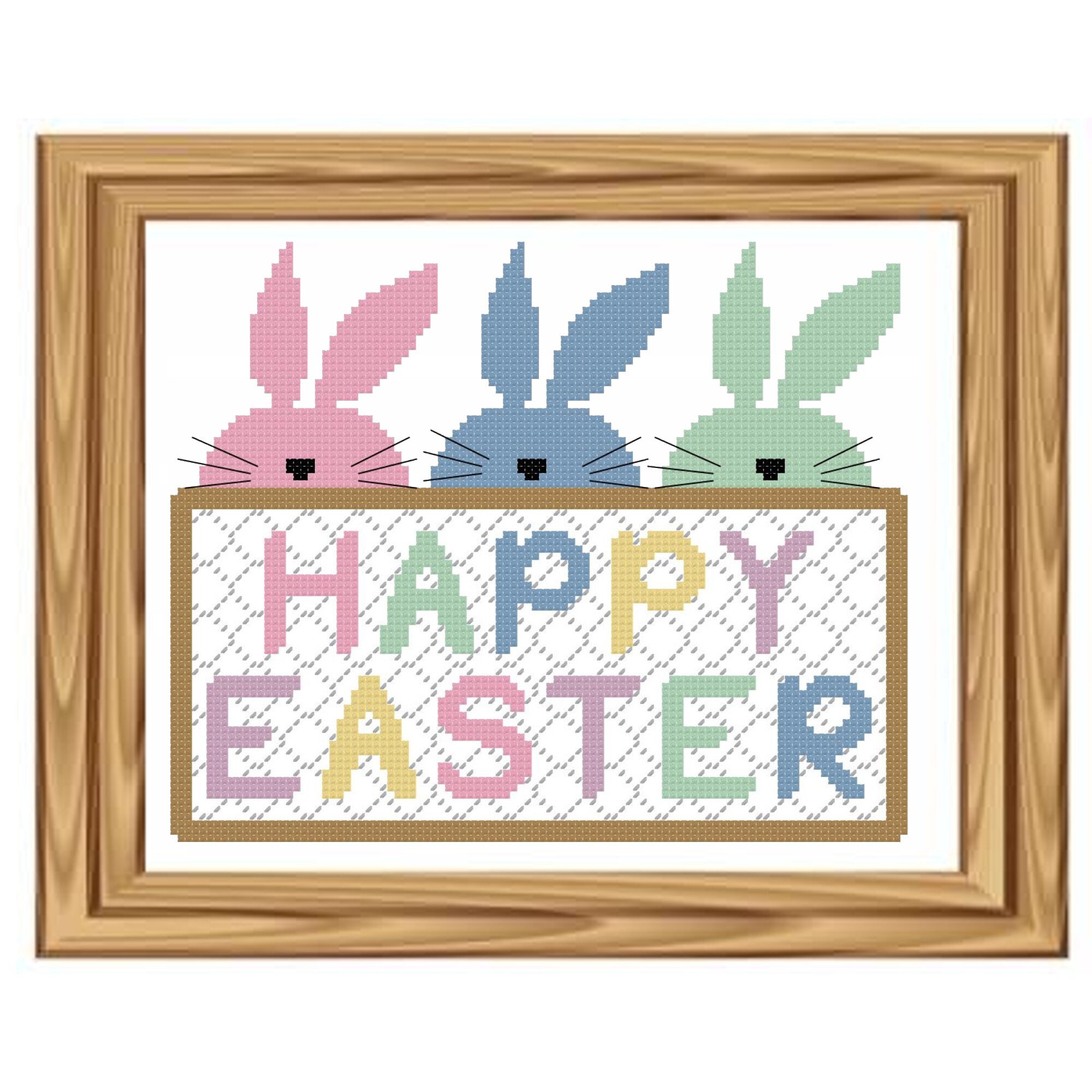 Bunny Easter Cross Stitch Pattern - PDF File - Instant Download - X ...