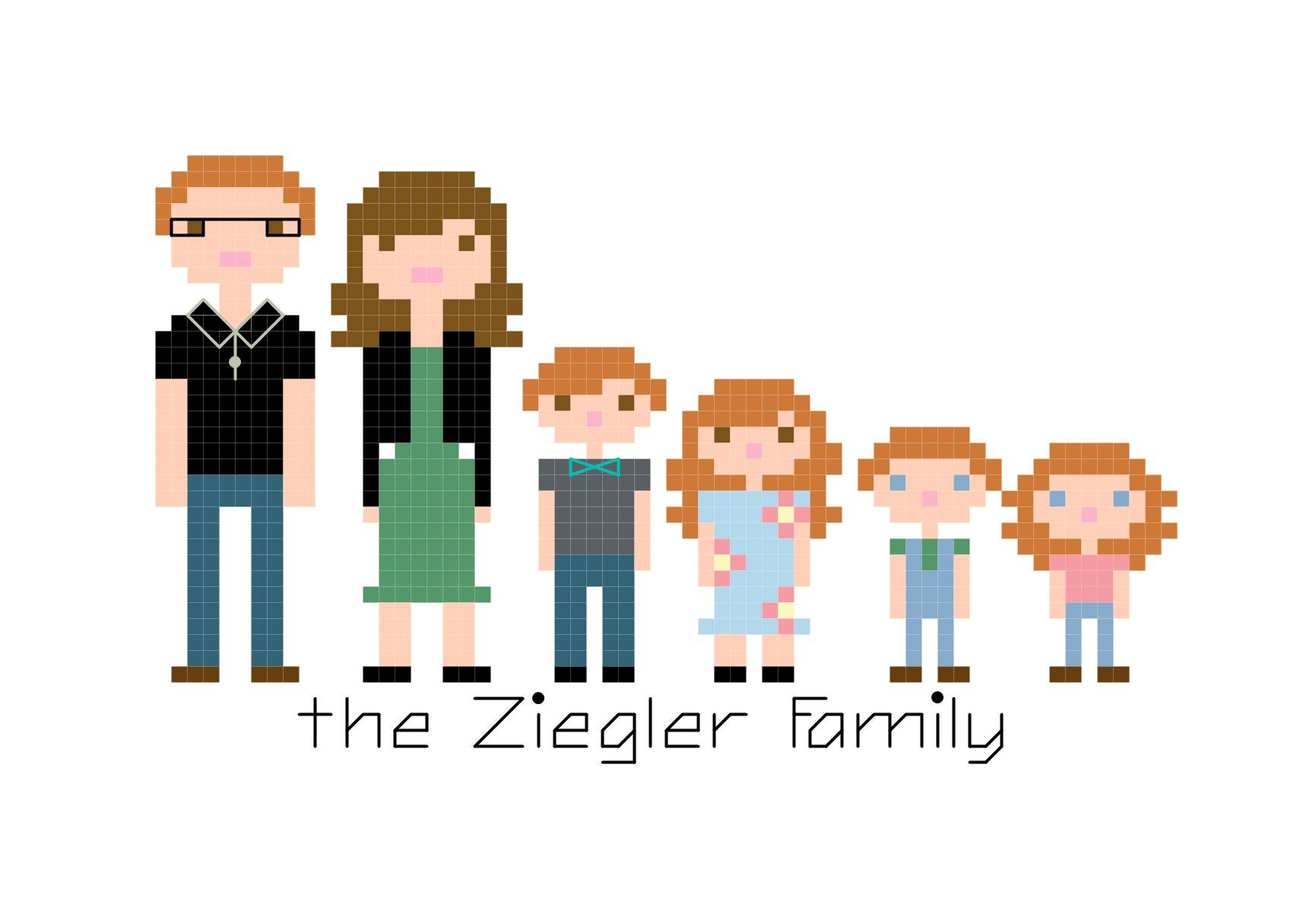 CUSTOM 5-8 Figure Family Portrait Cross Stitch Pattern Pdf File ...