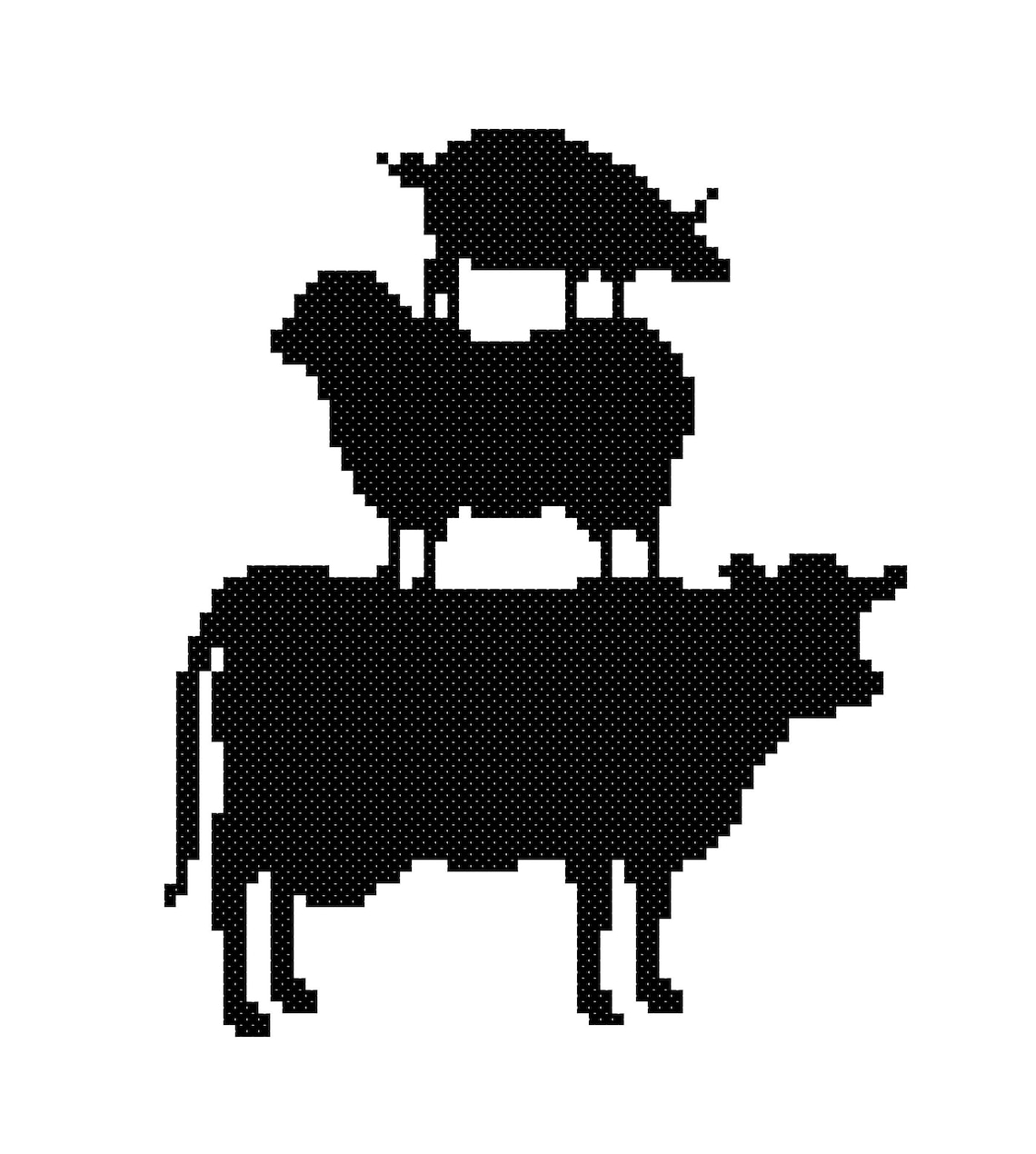 Stacked Farm Animal Cross Stitch Pattern: Cow, Pig, Sheep (PDF Pattern ...