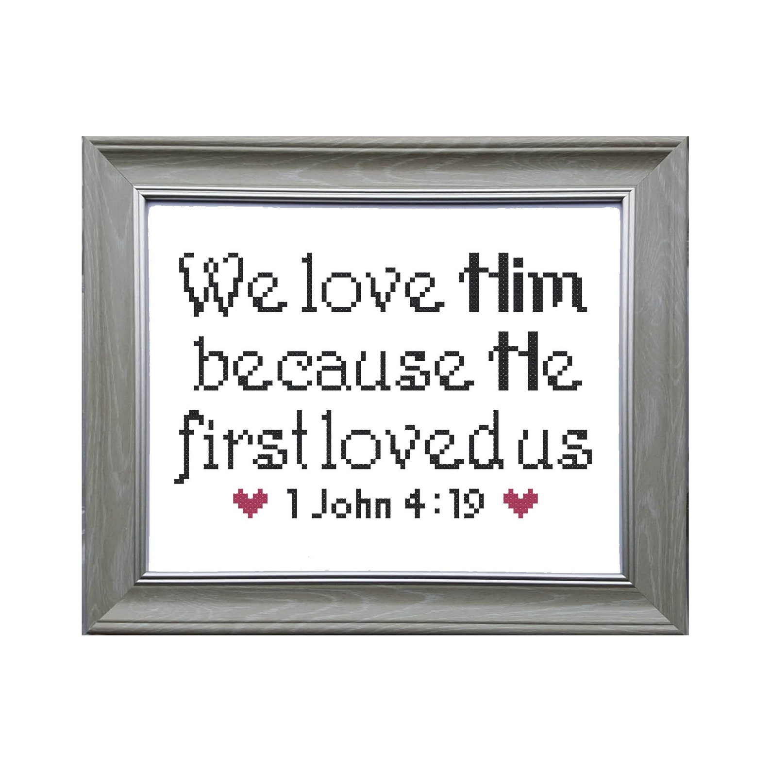 Scripture Cross Stitch Pattern With Phrase - PDF File - Instant ...