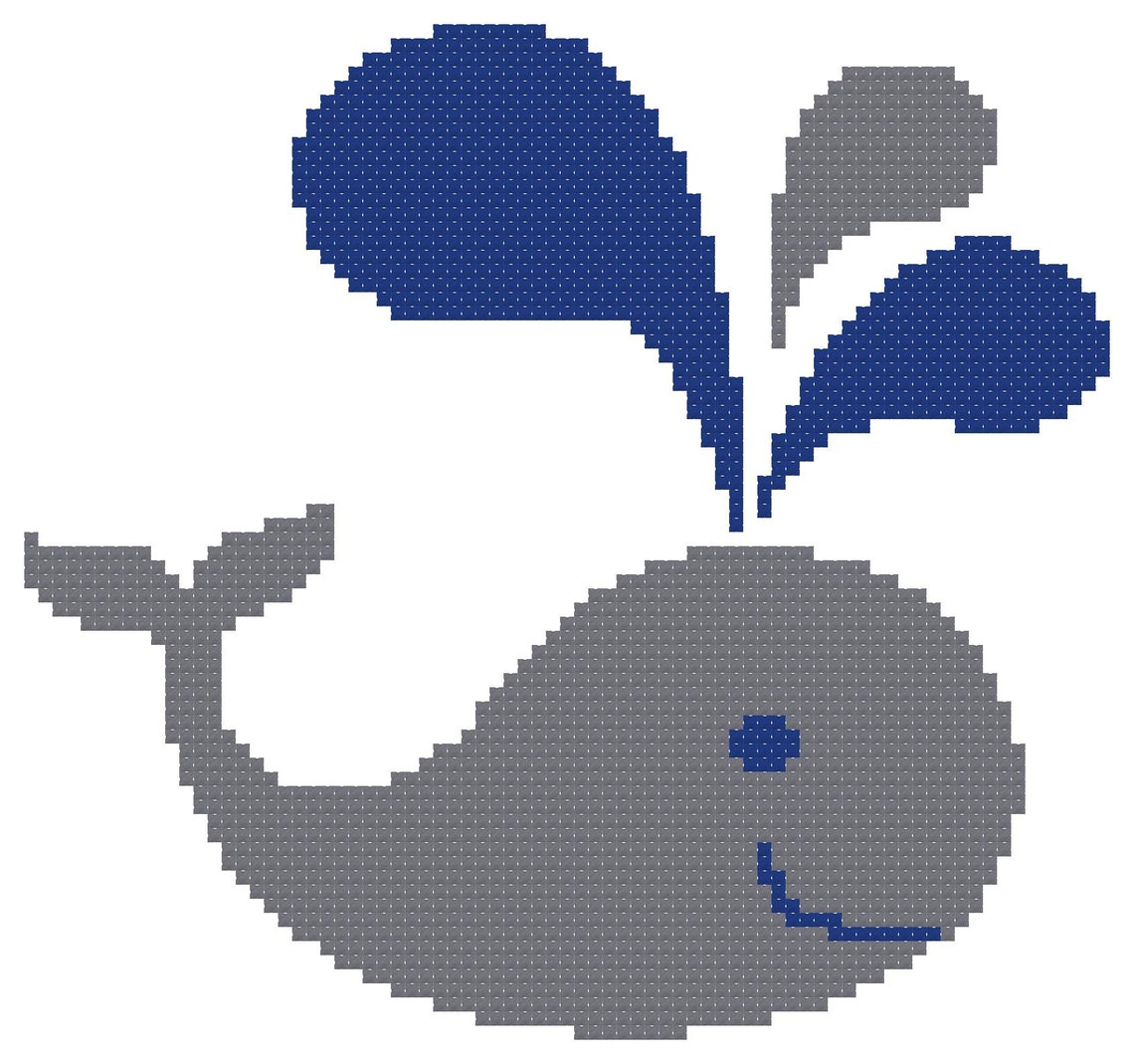 Whale Cross Stitch Pattern - Digital File/ Instant Download - Hoop Art ...