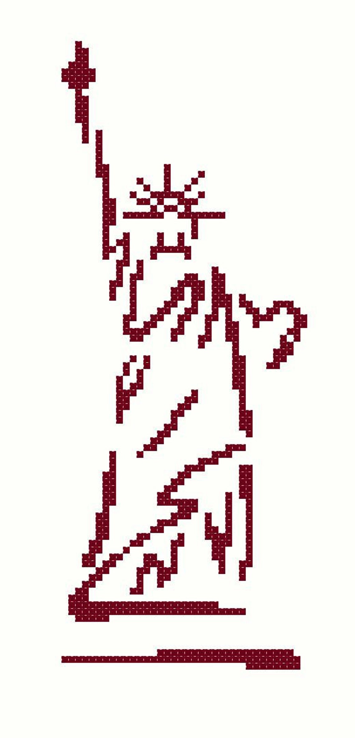 Statue of Liberty Cross Stitch Pattern: Patriotic Bookmark (PDF File ...