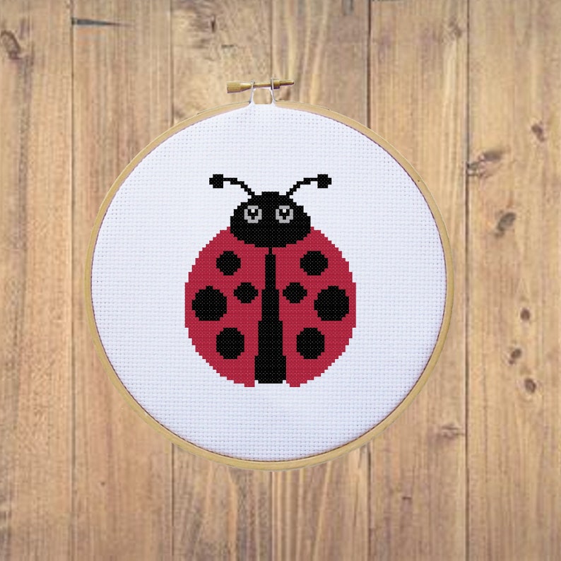 Ladybug Cross Stitch Pattern Instant Download - Digital File - Hoop Art ...