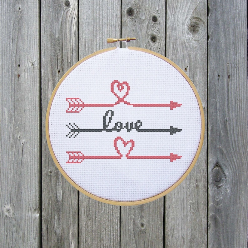 Love Arrows Cross Stitch Pattern - PDF File - Instant Download - Modern Cross Stitch Pattern ...