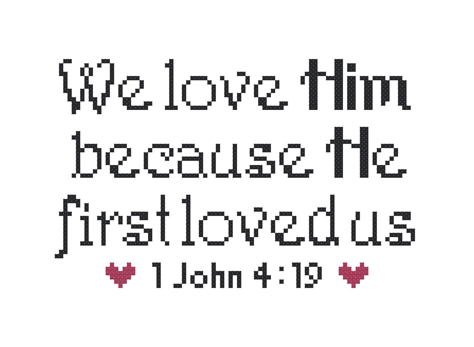 Scripture Cross Stitch Pattern With Phrase - PDF File - Instant ...
