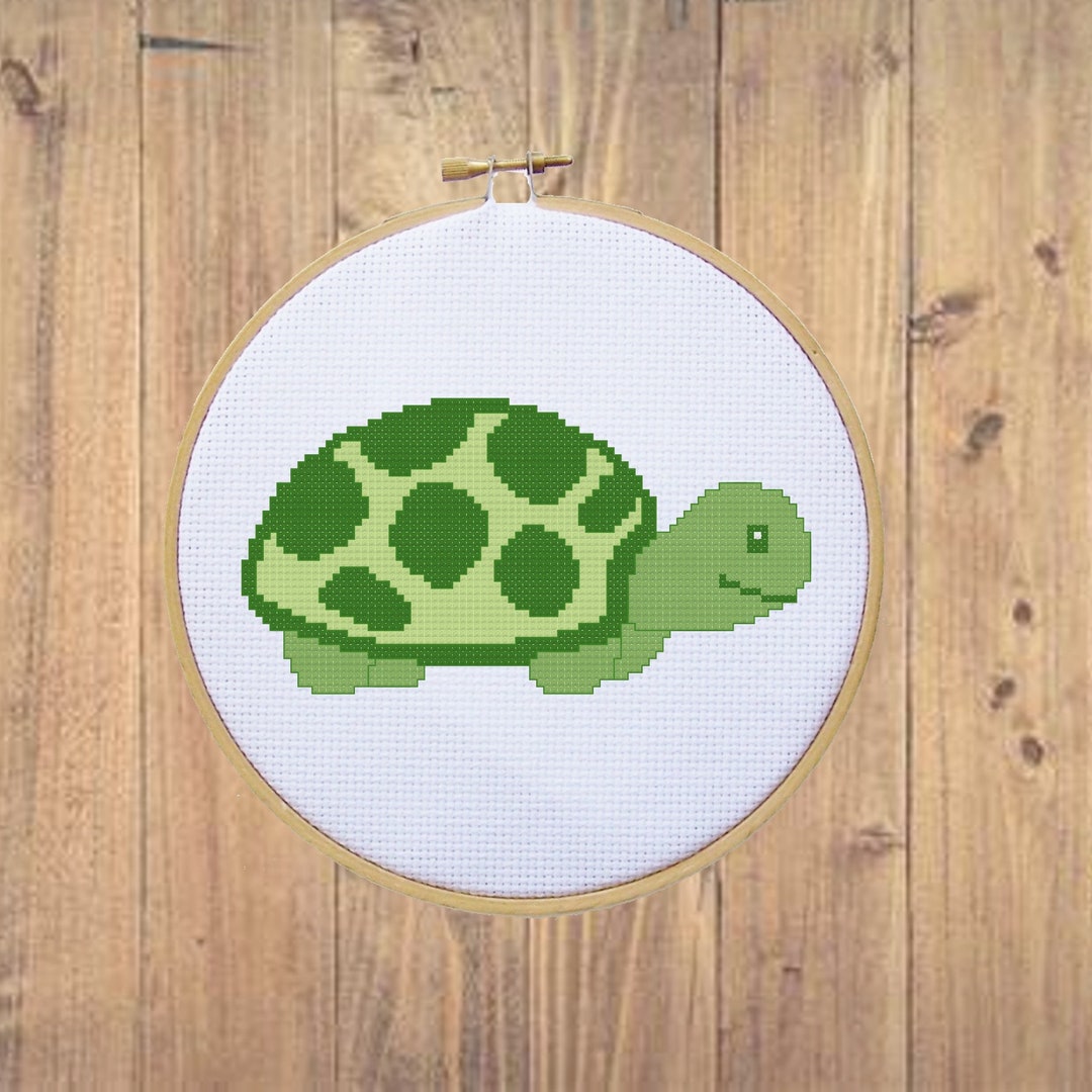 Turtle Cross Stitch Pattern - Digital File/ Instant Download - Hoop Art ...