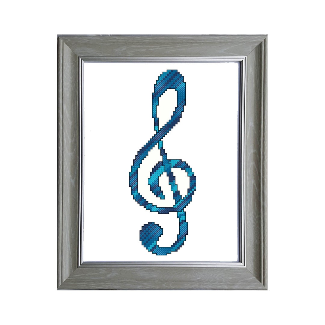 Treble Clef Cross Stitch Pattern - Instant Download - X Stitch Pattern ...