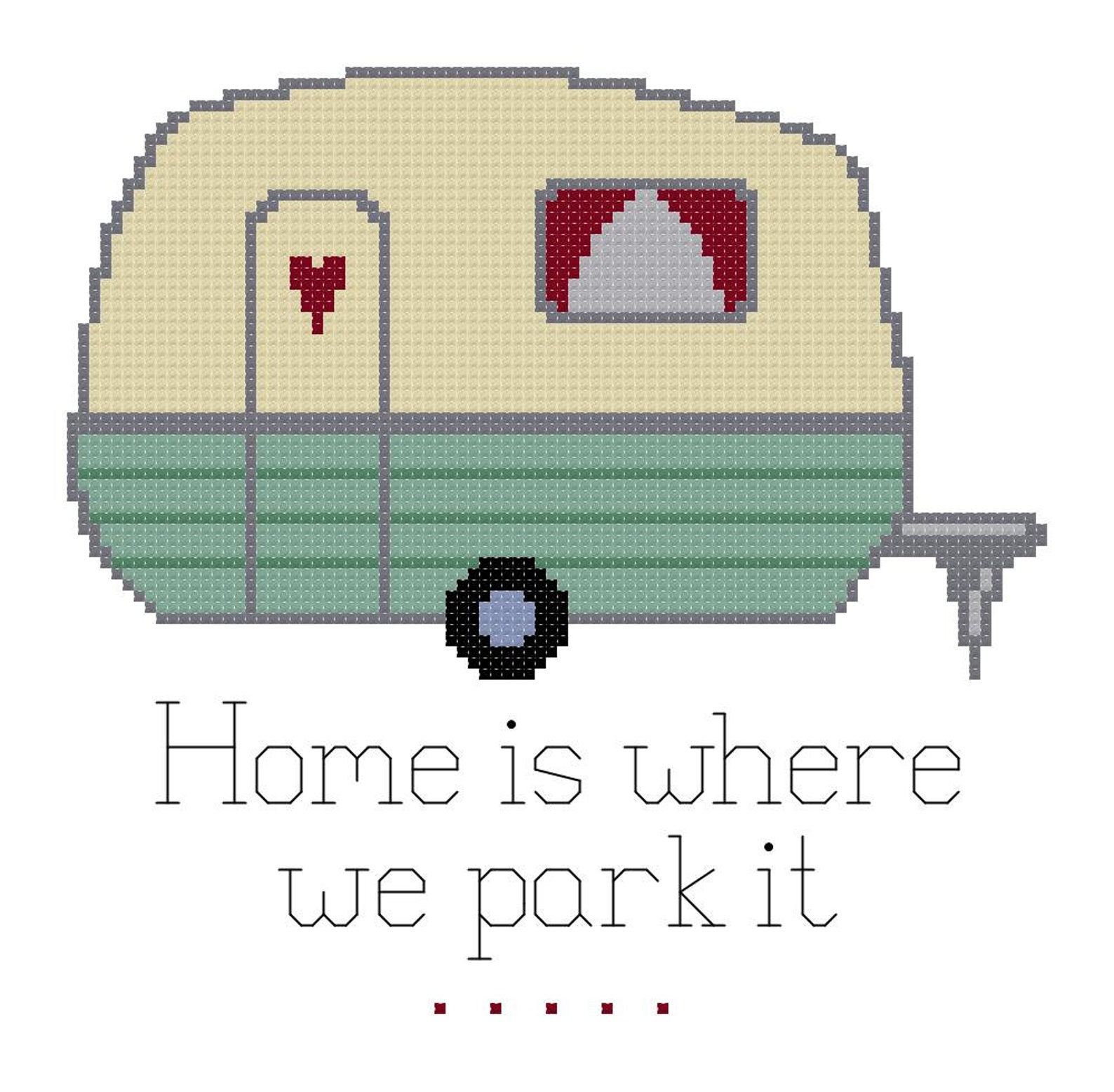RV Camper Cross Stitch Pattern: Home is Where We Park It (PDF) - Etsy