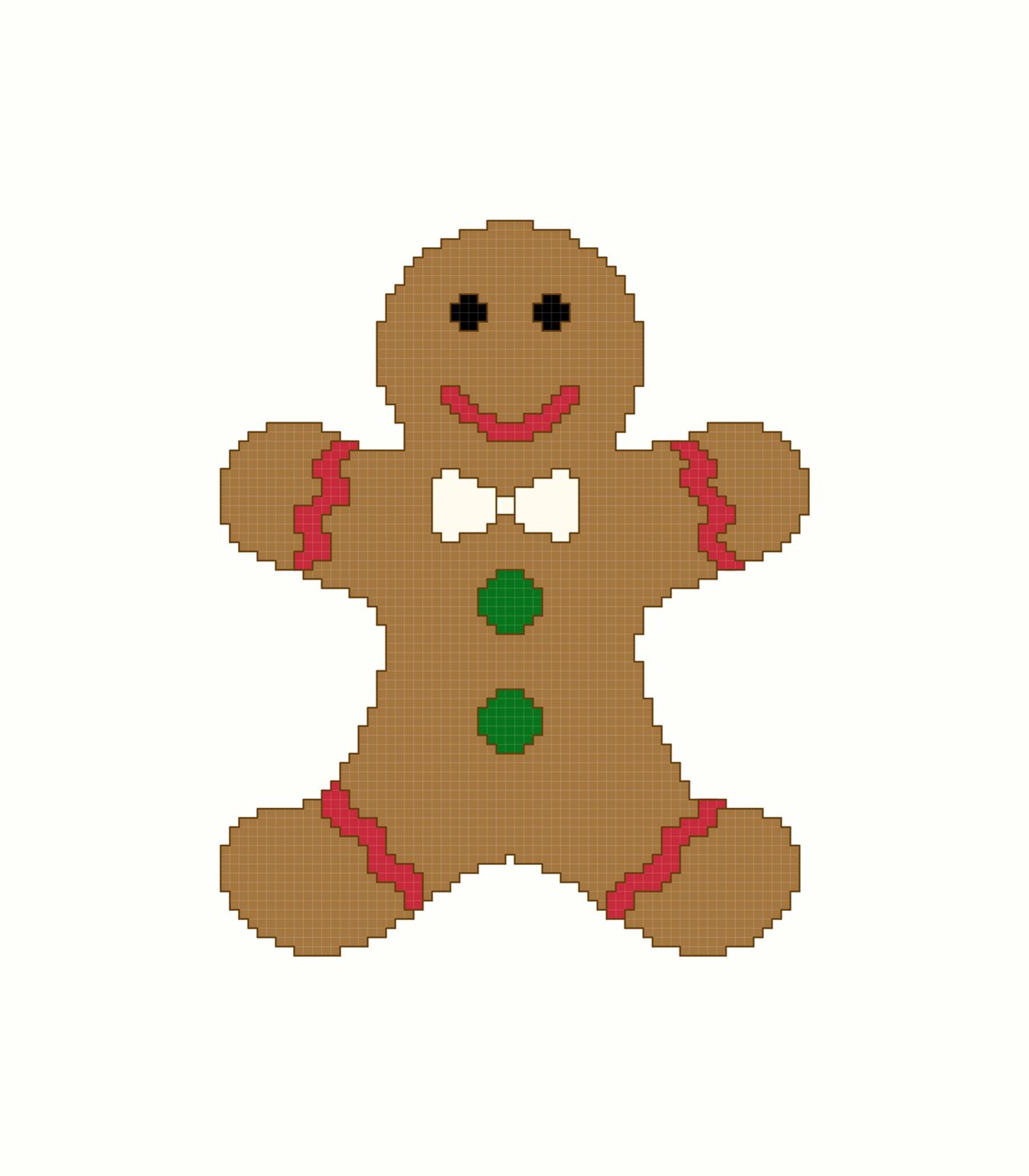 Gingerbread Man Christmas Cross Stitch Pattern (PDF File) - Etsy