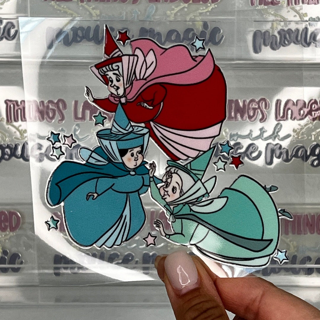Fairy Godmothers UV DTF Disney Inspired Flora Decal Fauna Sticker ...
