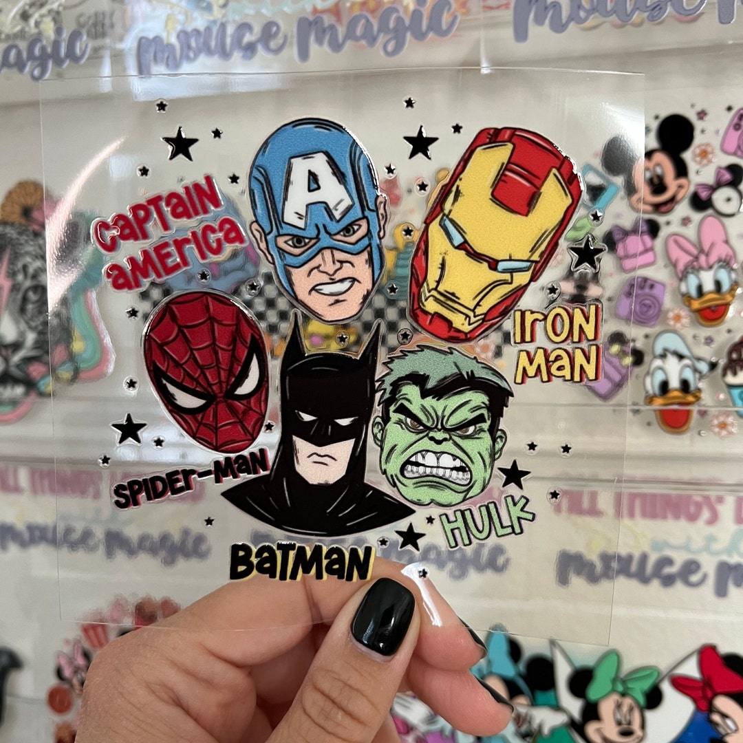 Superhero UV DTF Disney Inspired Decal Marvel Tumbler | Ready to Apply ...