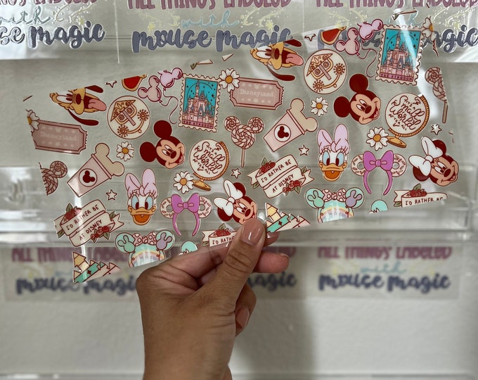 Disney Inspired Magical Themed UV DTF Cup Wrap Rather Be at Disney 16 ...