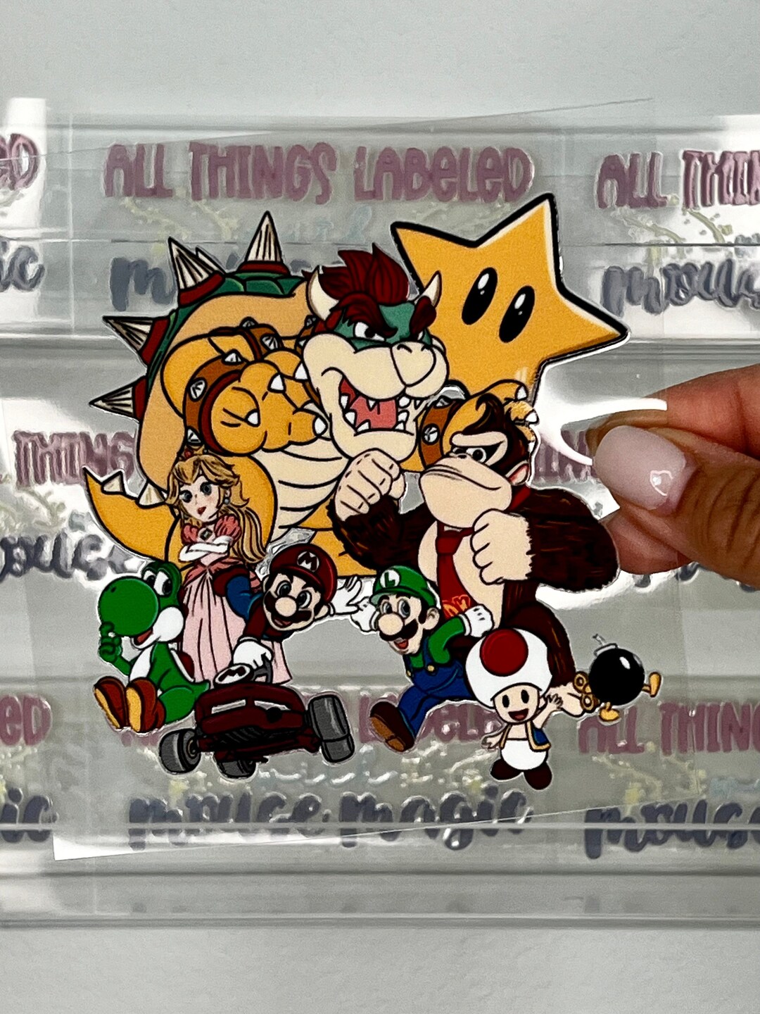 Mario and Friends Bros UV DTF Super Mario Inspired Decal Bros Sticker ...