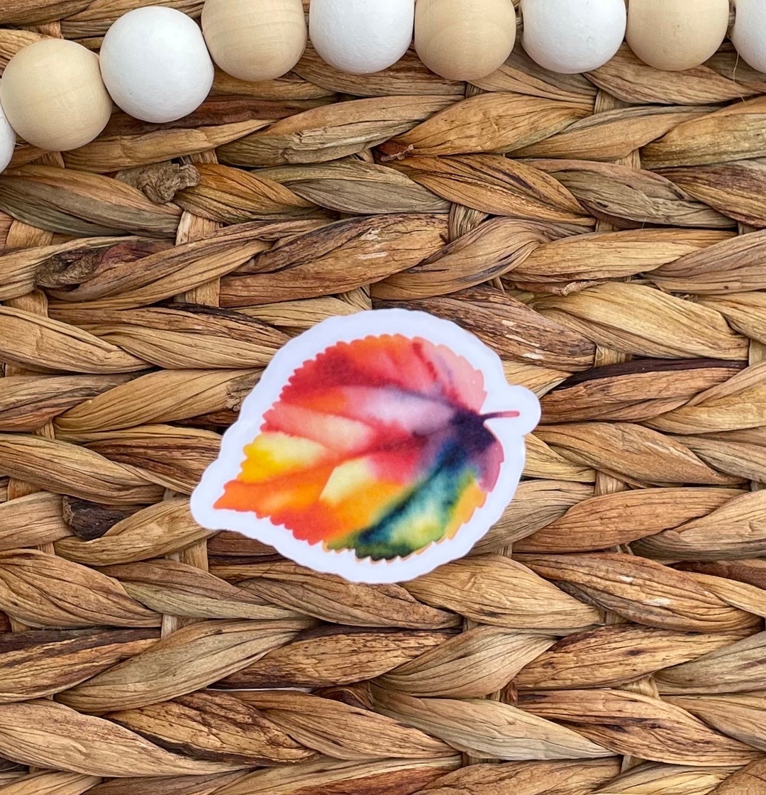 Fall Leaf Sticker, Waterproof Sticker, Water Bottle Sticker, Die Cut ...
