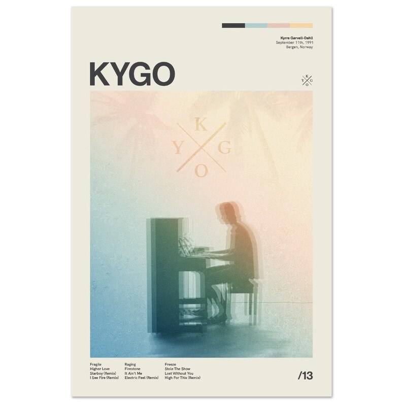 Kygo Inspired Mid-century Modern Poster, Retro Style Print, Electronic ...
