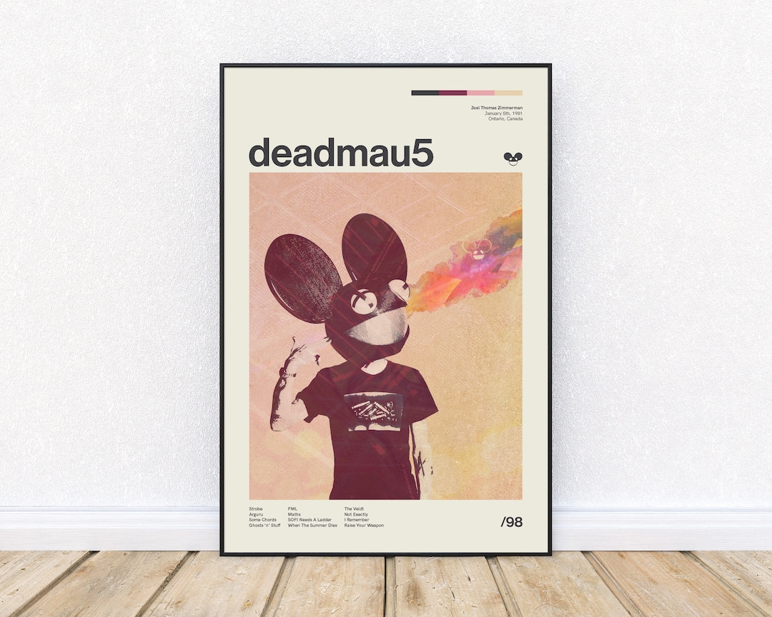 Deadmau5 Inspired Mid-century Modern Poster, Retro Style Print ...