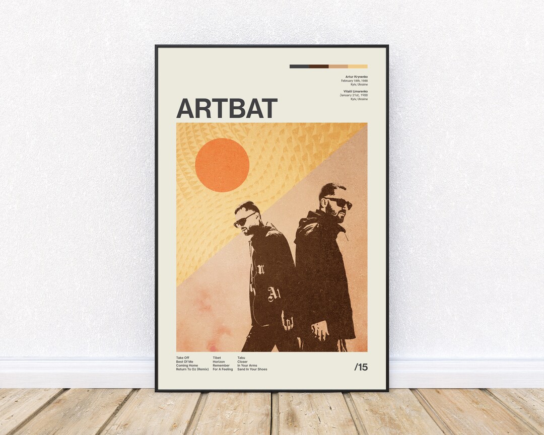 ARTBAT Inspired Poster Retro Style Print Mid Century Modern, Electronic ...
