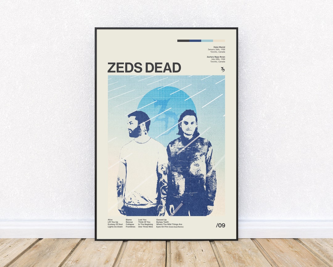 Zeds Dead Inspired Mid-century Modern Poster, Retro Style Print ...