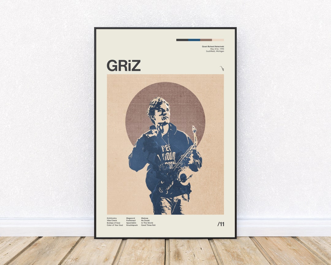 Griz Inspired Mid-century Modern Poster, Retro Style Print, Electronic ...