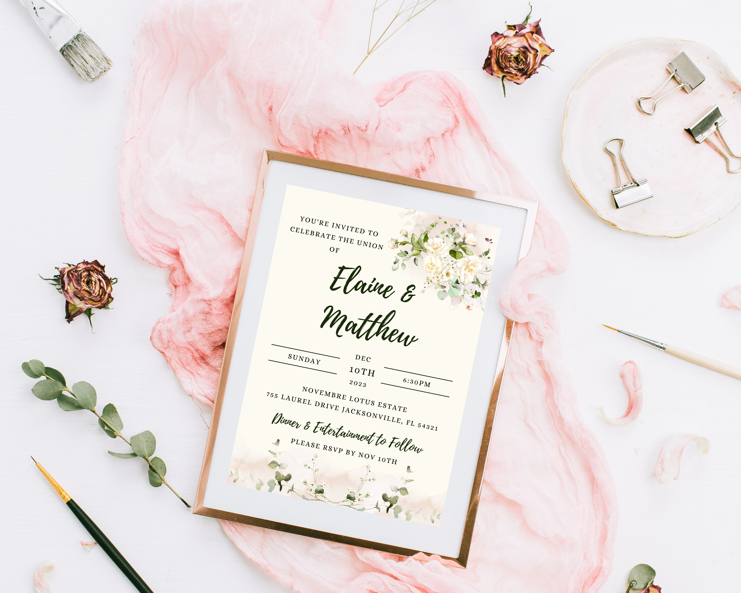 Floral Garden Invitation Template - Etsy