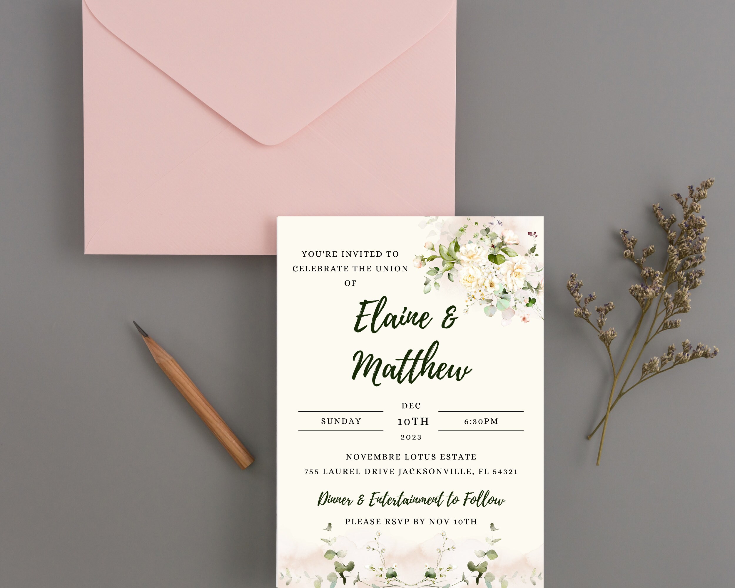 Floral Garden Invitation Template - Etsy