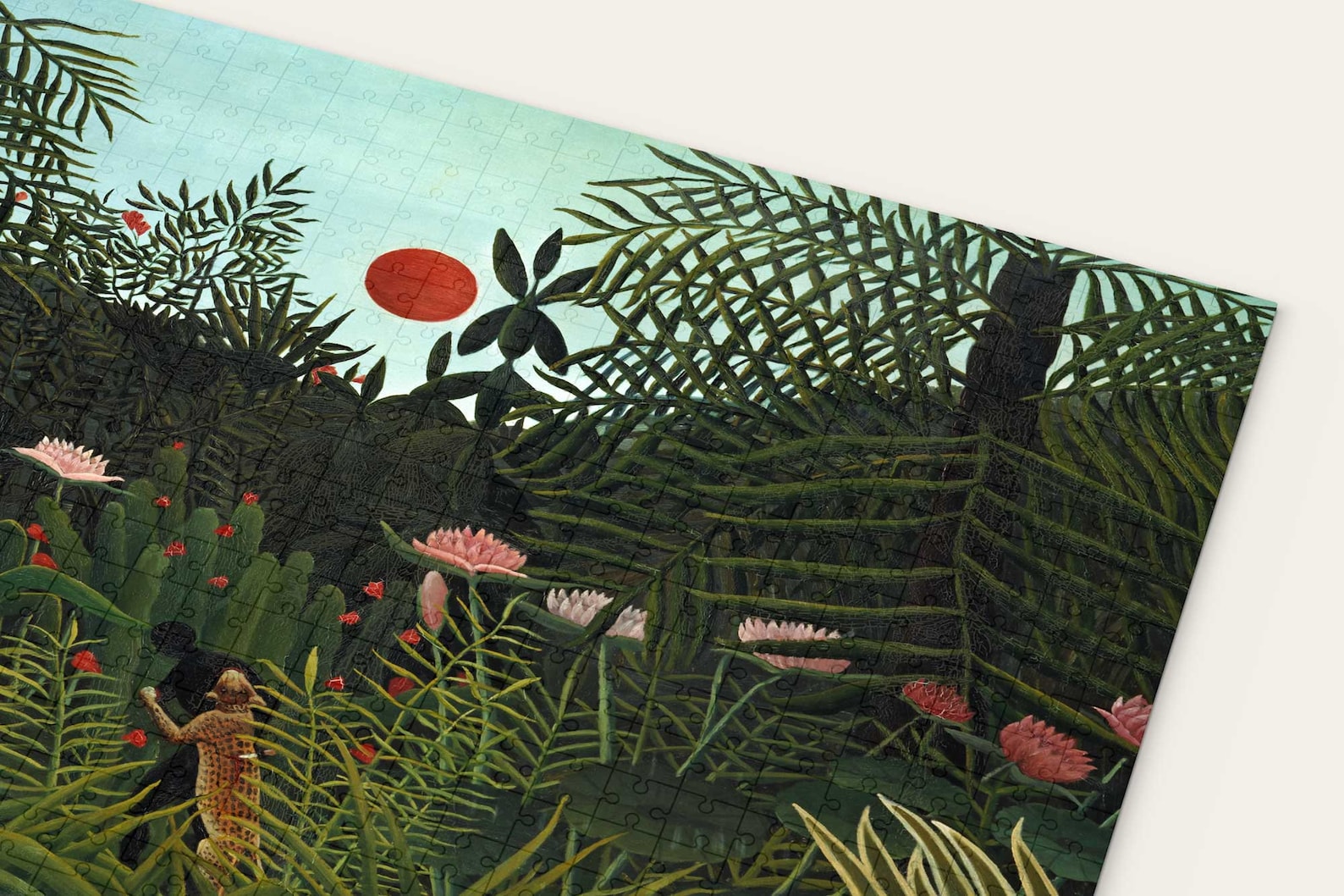 Puzzle for Adults, Henri Rousseau's Virgin Forest With Sunset, 120/252 ...