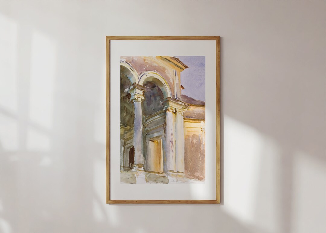 Vintage Rome Watercolor Wall Art Prints, Large Gallery Photo, Europe ...