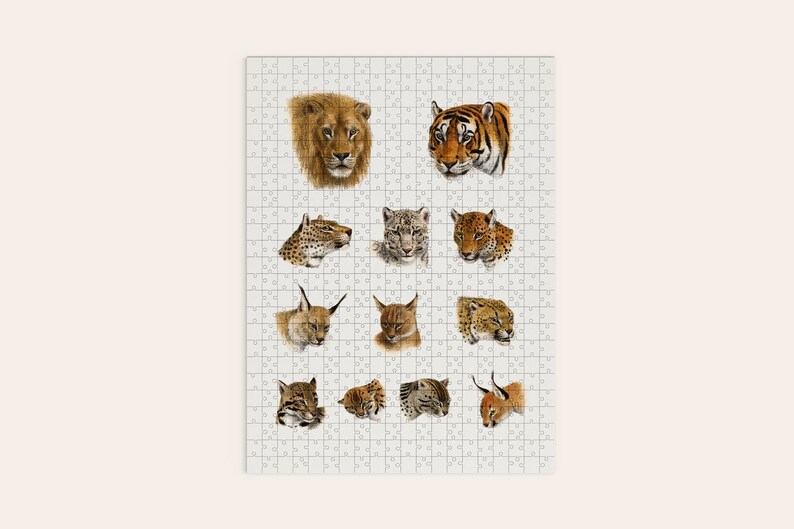 Puzzle for Adults Wild Animal Big Cats Safari 120/252/500 Pieces Unique ...