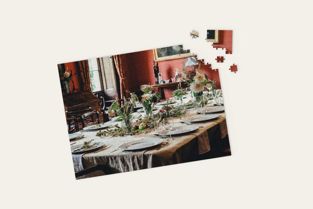 Puzzle for Adults, Dinner Party With Flowers, 120/252/500 Pieces Pieces ...