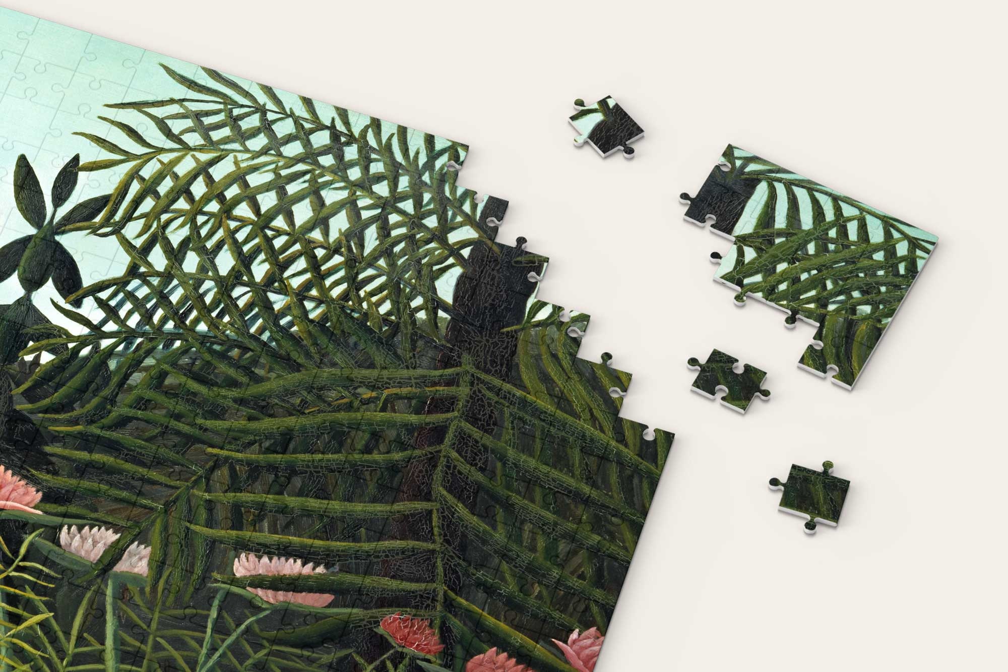 Puzzle for Adults, Henri Rousseau's Virgin Forest With Sunset, 120/252 ...