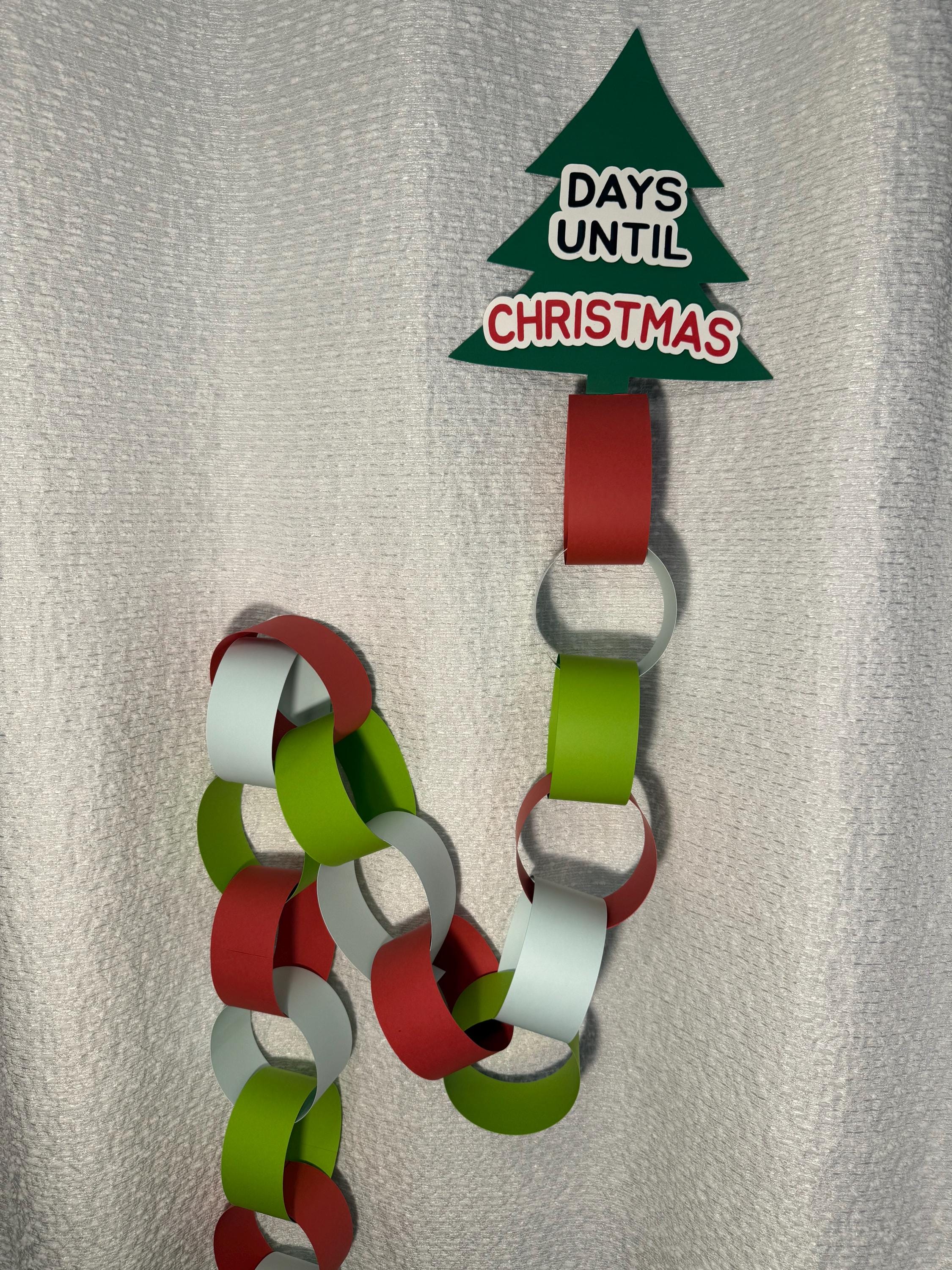 Christmas Countdown Paper Chain Kit | Pre- Made & Ready to Assemble |25 ...