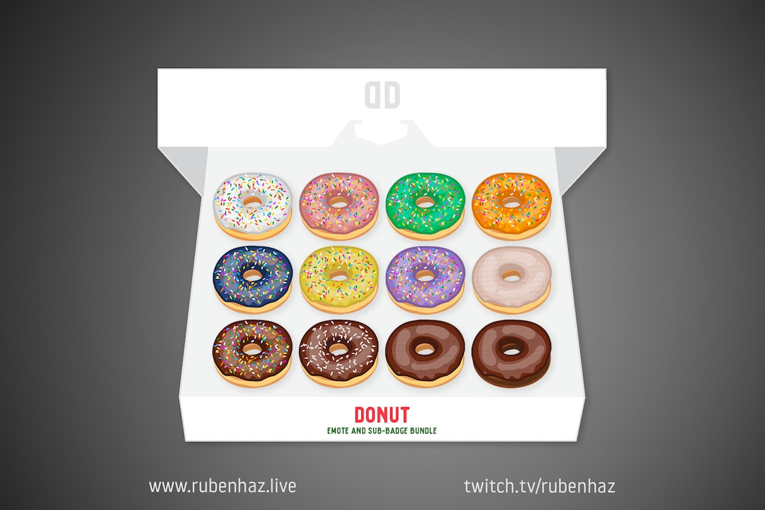 Dozen Donuts Emote & Sub-badge Bundle for Twitch and Discord - Etsy