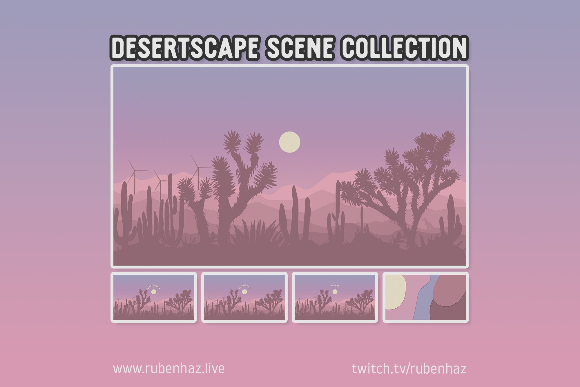 Sunset Pink Desertscape Stream Scene Collection - Etsy