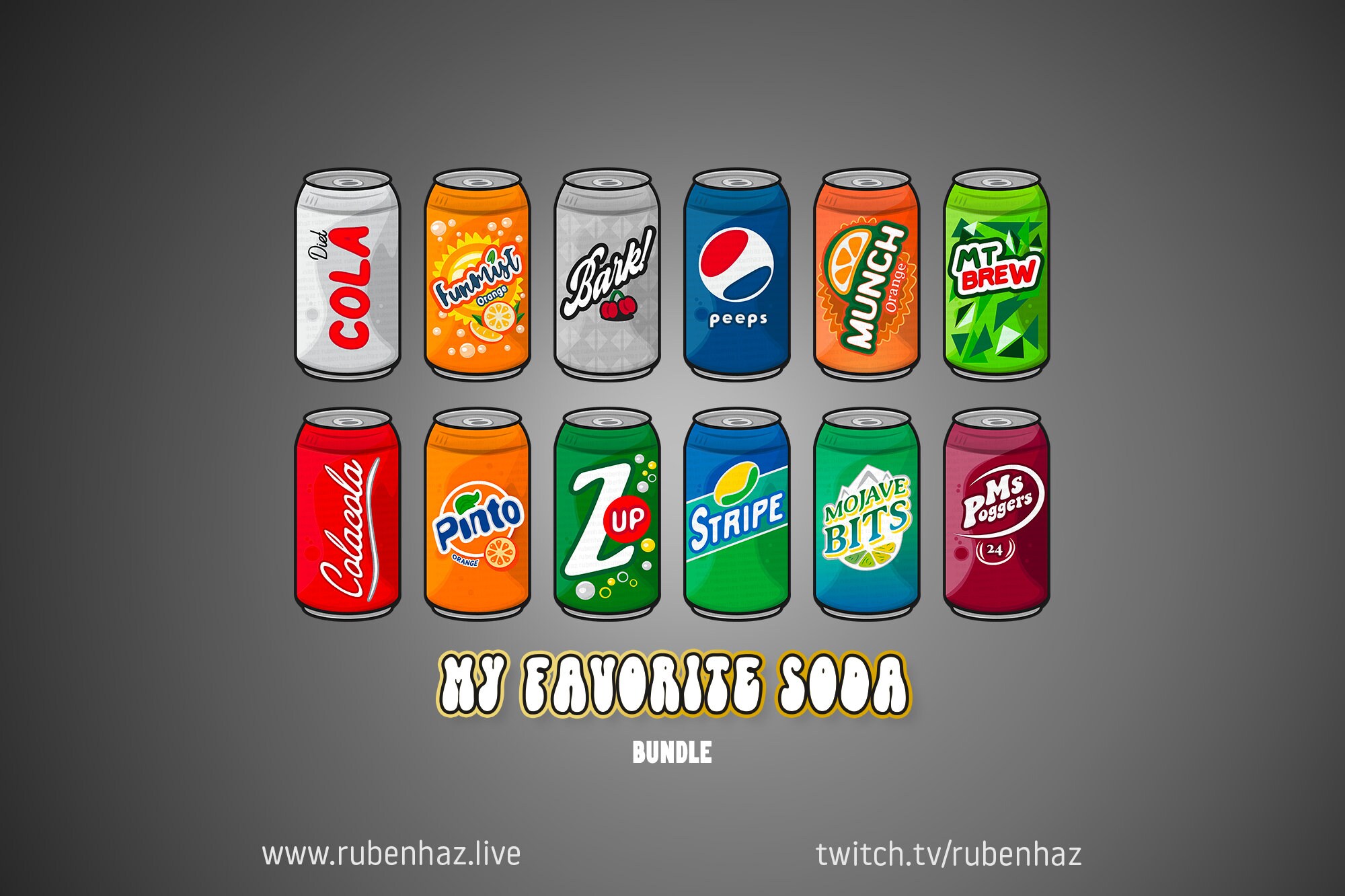 My Favorite Soda Emote & Sub-badge Bundle for Twitch and Discord - Etsy