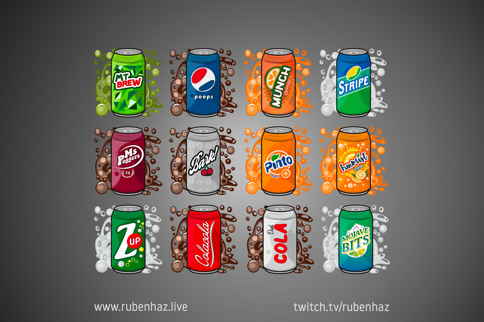 My Favorite Soda Emote & Sub-badge Bundle for Twitch and Discord - Etsy