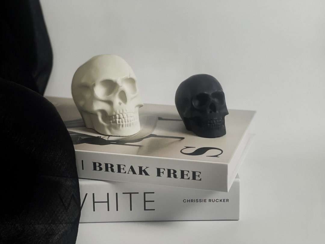 Concrete Halloween Skull Objects || Gothic Home Decor - Etsy
