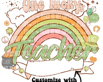 One Lucky Teacher With Shamrocks and School Supplies for St Patricks ...