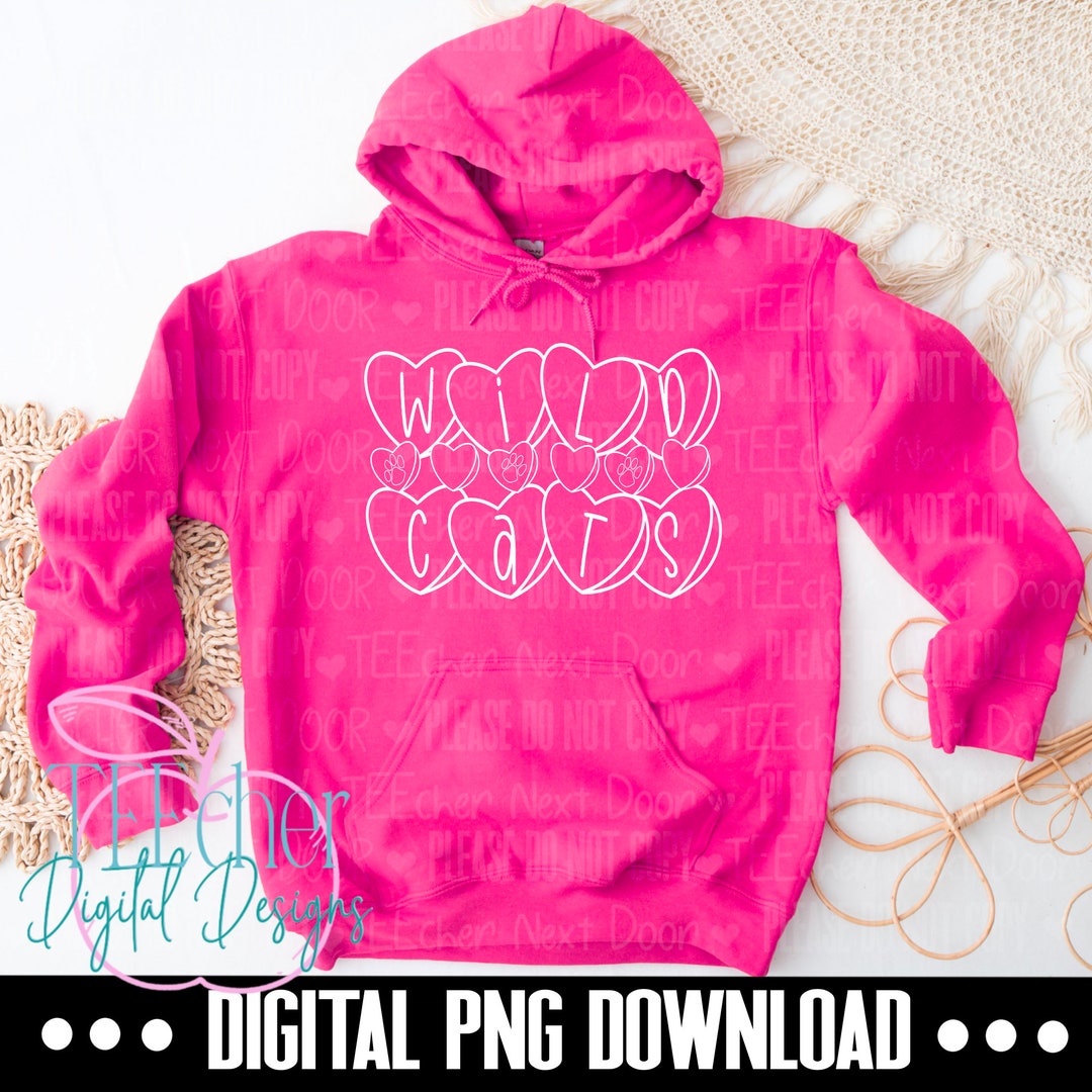 Wildcats Heart Outline PNG Wildcats Valentine - Etsy